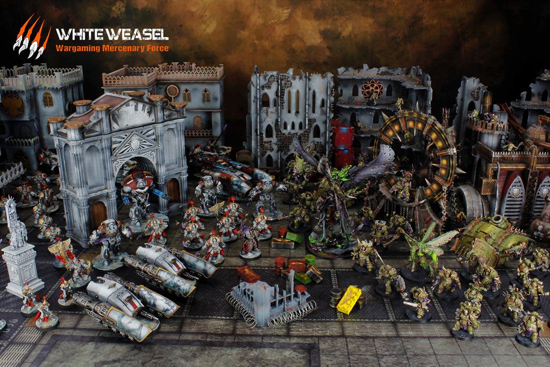 Custodes vs Death Guard Battle Scene - White Weasel Studio