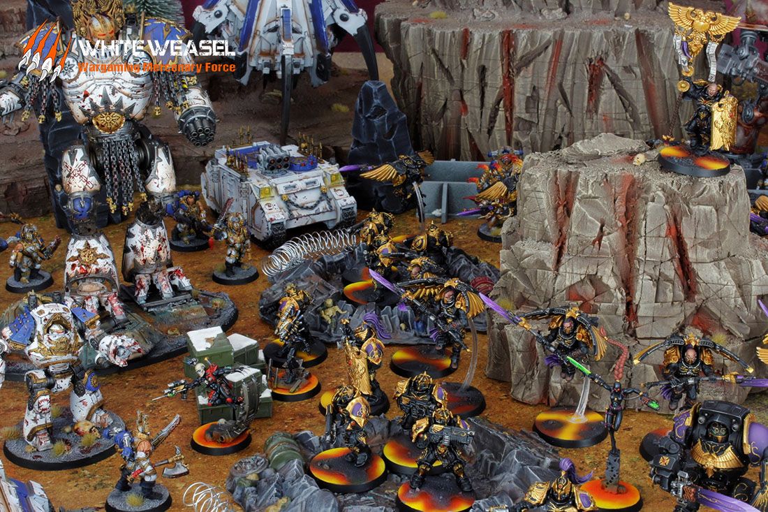 World Eaters vs Custodes Dankanatoi Battle Scene - White Weasel Studio