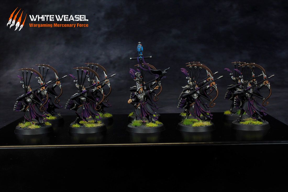 Lumineth Realm Lords army (Dark Elves scheme) - White Weasel Studio