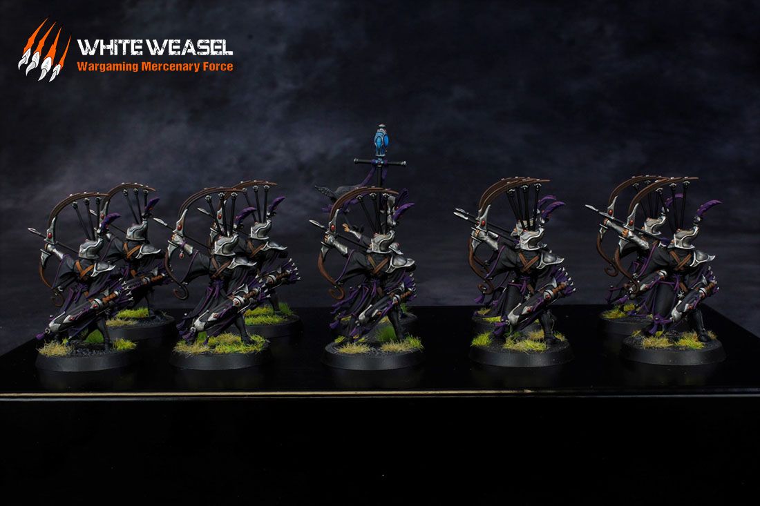 Lumineth Realm Lords army (Dark Elves scheme) - White Weasel Studio
