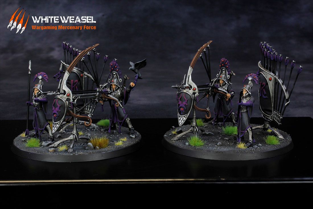 Lumineth Realm Lords army (Dark Elves scheme) - White Weasel Studio