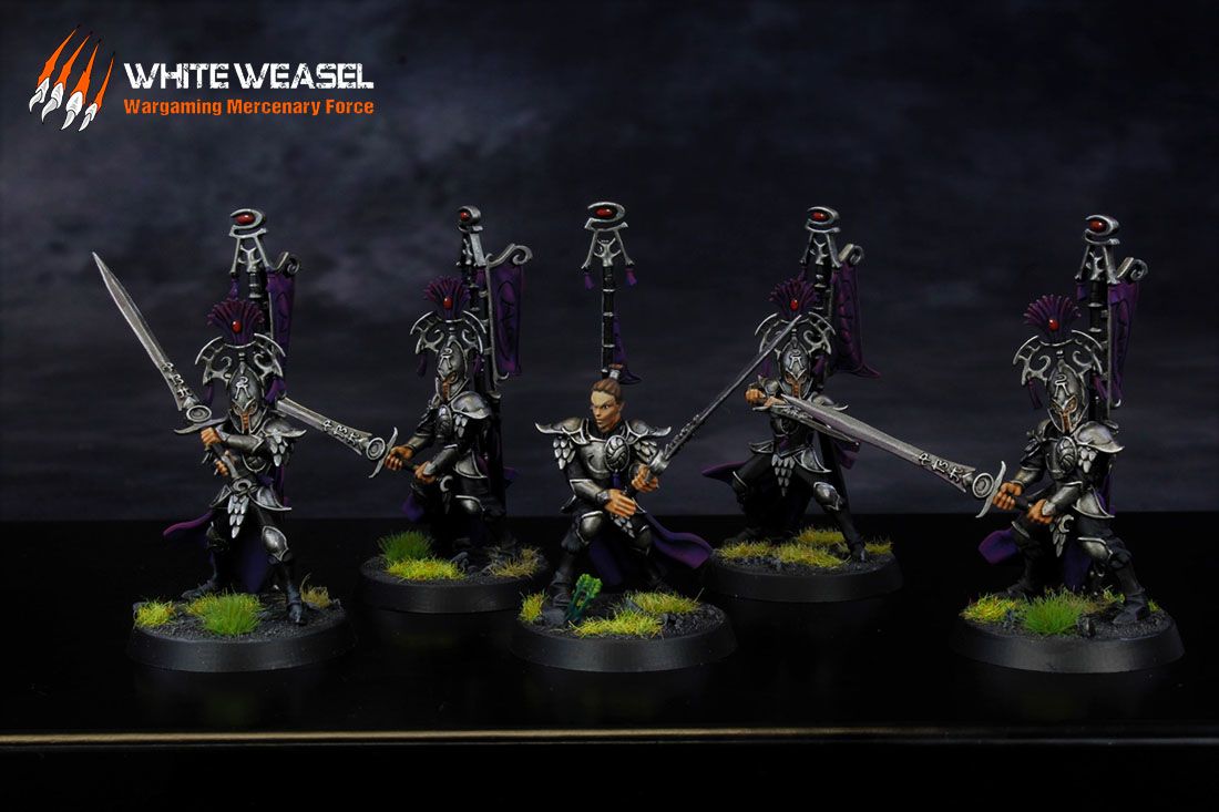 Lumineth Realm Lords army (Dark Elves scheme) - White Weasel Studio