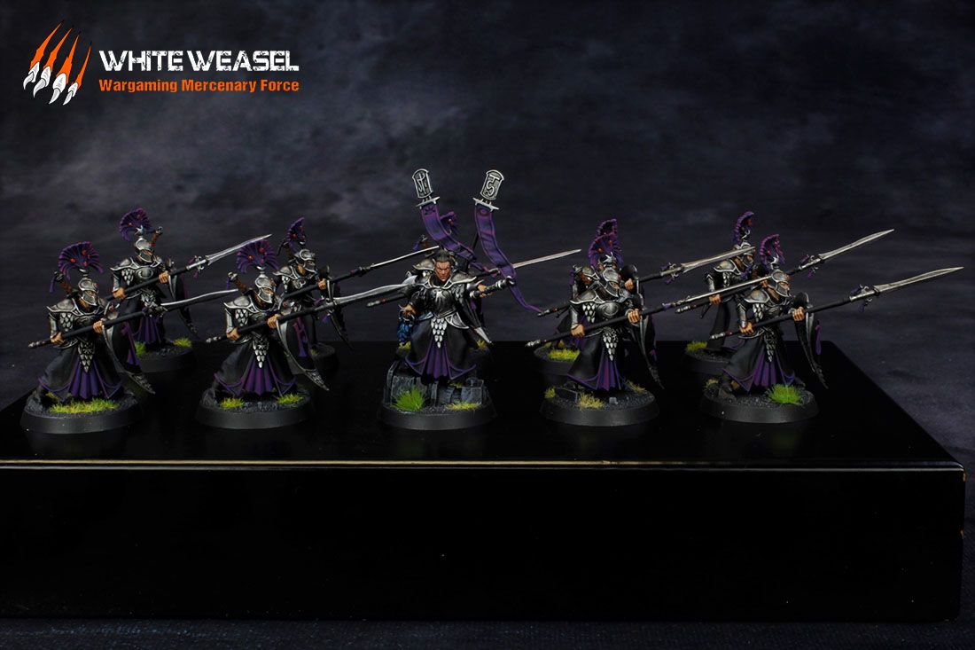 Lumineth Realm Lords army (Dark Elves scheme) - White Weasel Studio