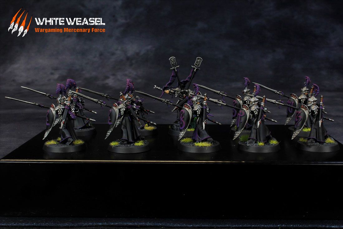 Lumineth Realm Lords army (Dark Elves scheme) - White Weasel Studio