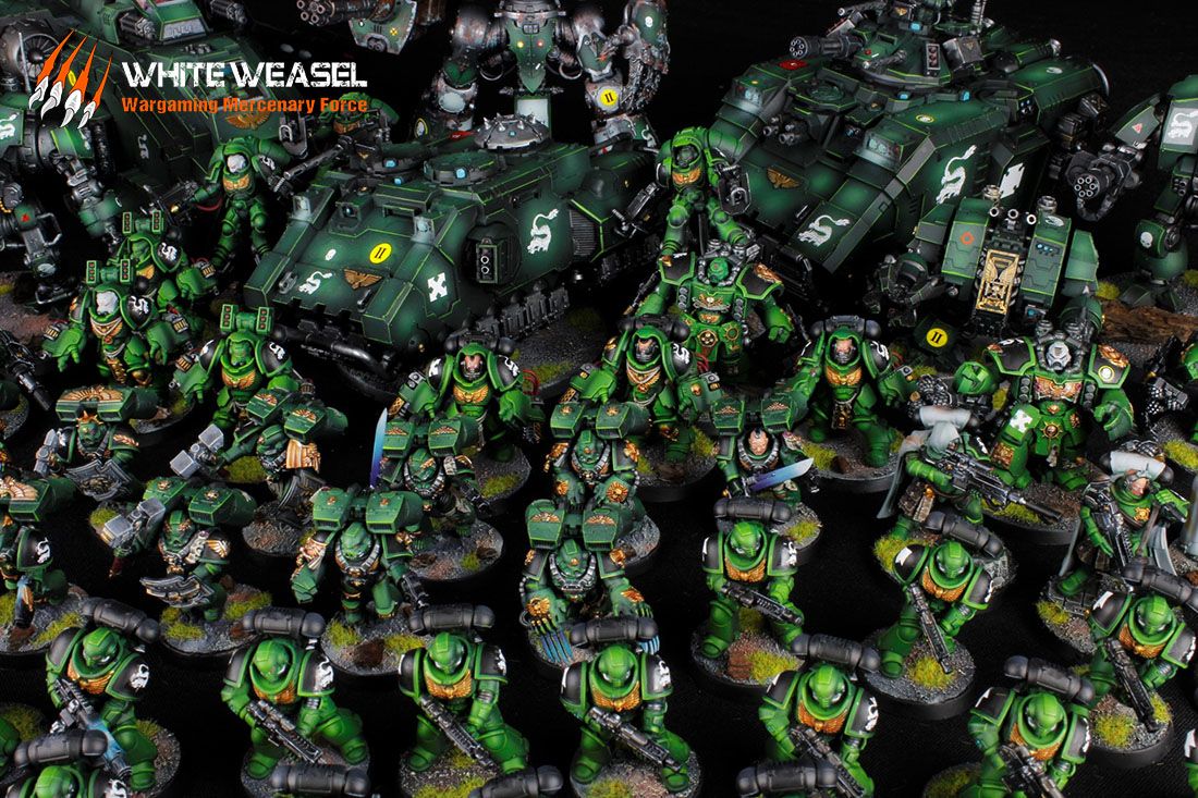 Ejército Marines Espaciales Salamandras Hijos de Vulkan - White Weasel ...